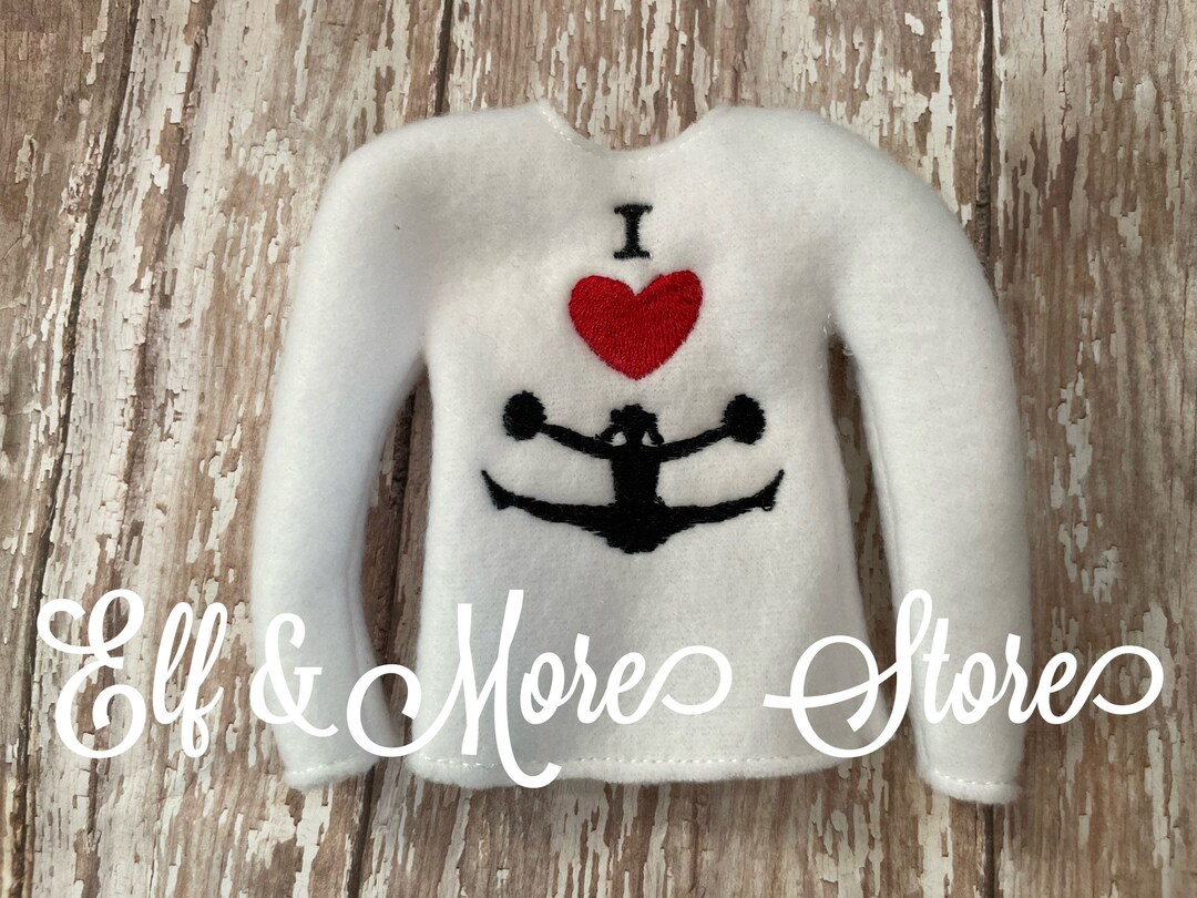 Custom Christmas I Love Cheer Cheerleading Elf Sweater Shirt Clothes ...