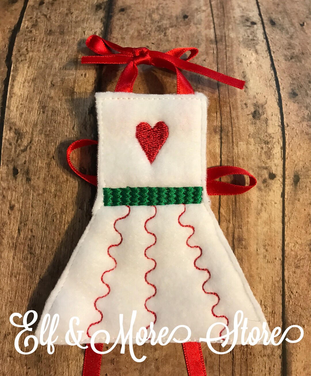 Custom Christmas Elf Heart Apron Photo Prop - Etsy