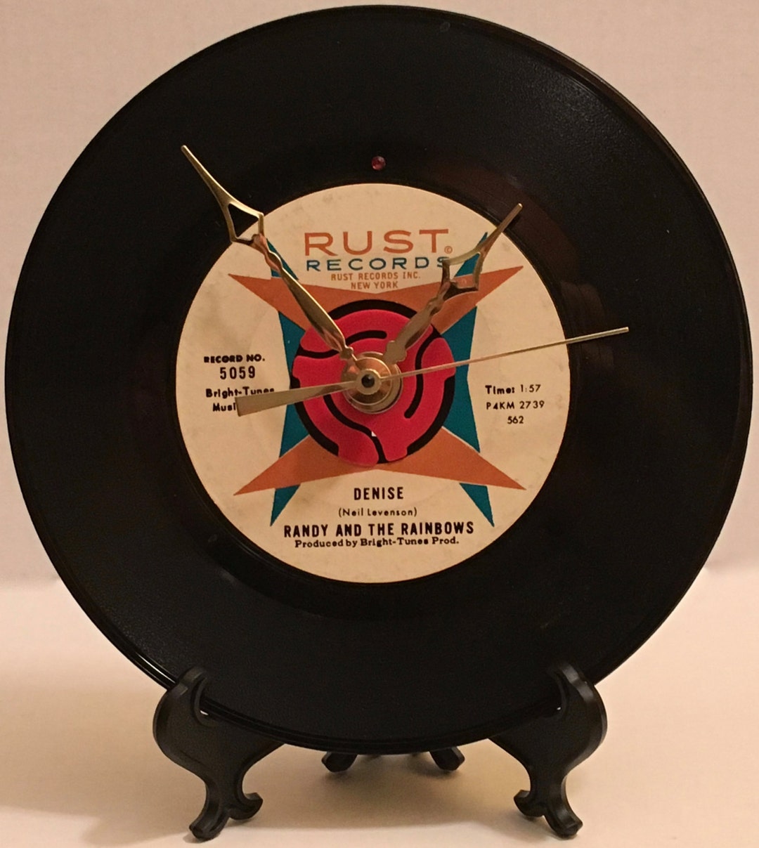Recycled Randy and the Rainbows 7 Record Denise Record Clock - Etsy