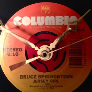Recycled BRUCE SPRINGSTEEN 7 Record Song: Jersey Girl Record Clock - Etsy