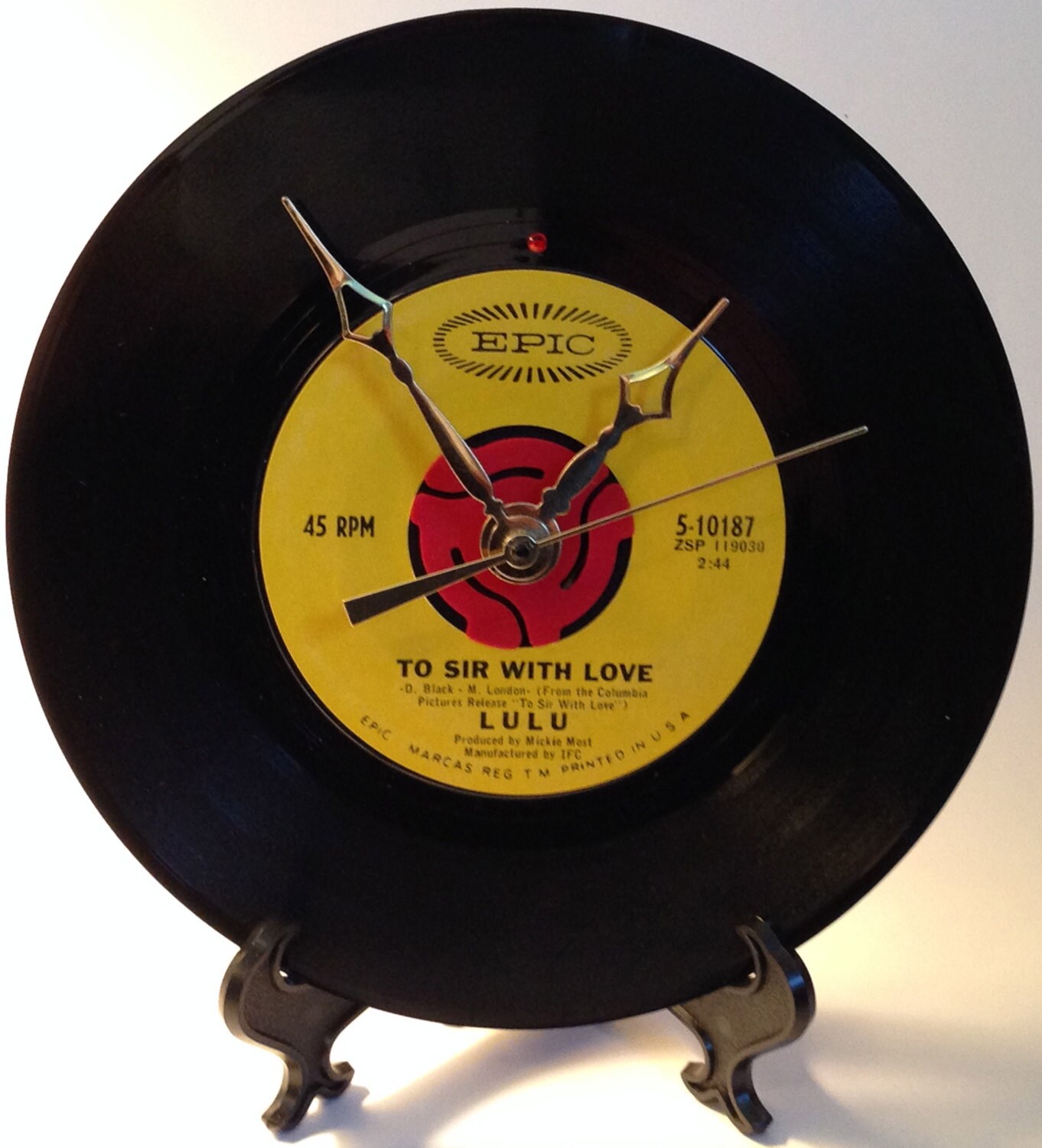 Recycled LULU 7 Record to Sir With Love Record Clock | Etsy