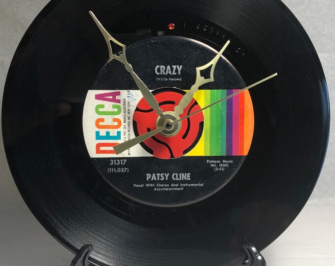 Recycled PATSY CLINE 7 Record Crazy Record Clock - Etsy