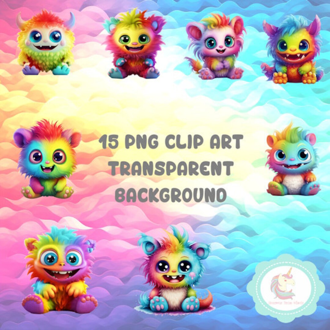 Cute Monsters Clipart Rainbow Monsters Png Monsters Png Monsters ...