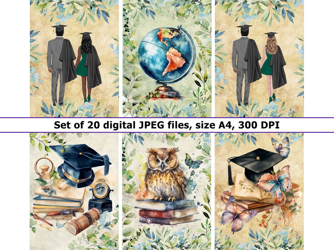 A4 Graduation Digital Papers, Graduation Scrapbooking, Graduation ...