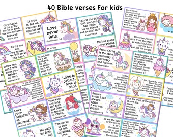 Scripture Memory Cards for Kids. 24 Bible Verse Cards for Children ...