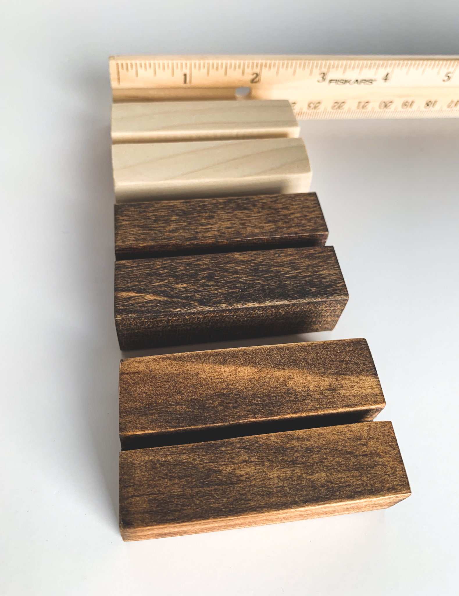 Wood Display Stand, Small Wood Block, Name Card Stand, Wooden Card ...