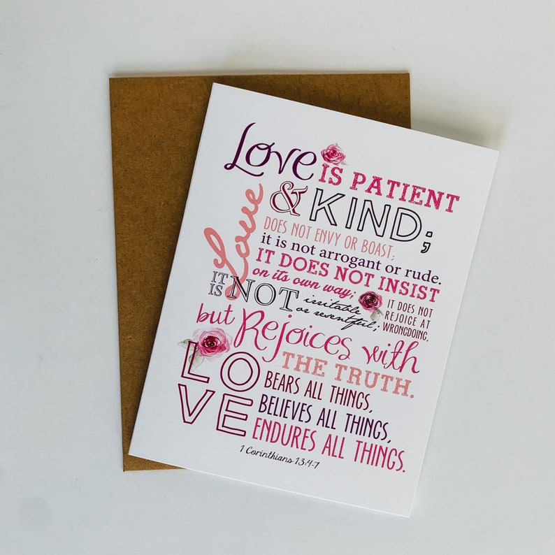 1 Corinthians 13 Valentines Card: Blank Inside - Etsy
