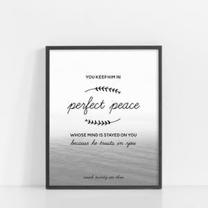 Perfect Peace Printable - Isaiah 26:3 Bible Verse Scripture Art 8x10 ...