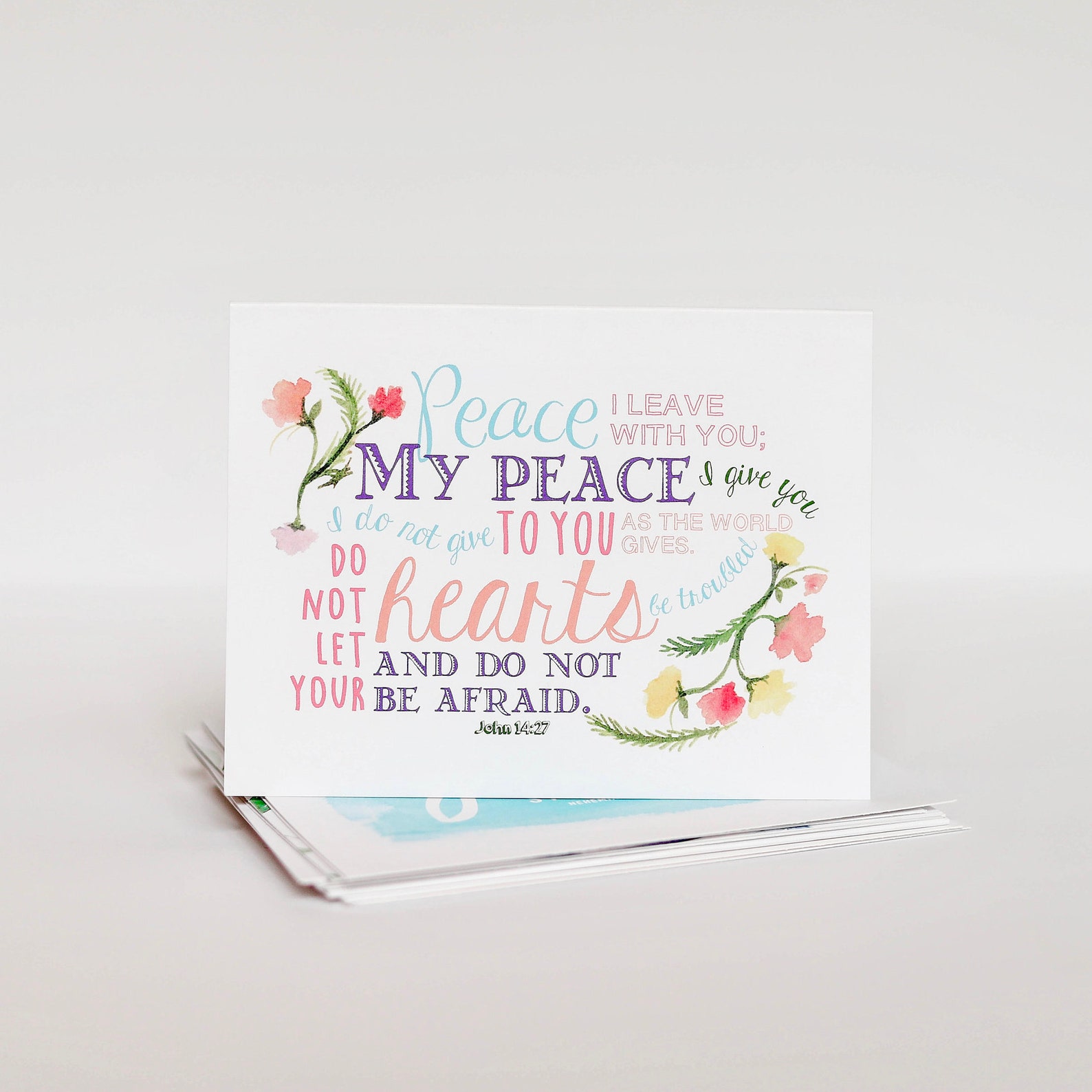 Thank You Cards Peace Encouragement Card Set John 14:27 | Etsy