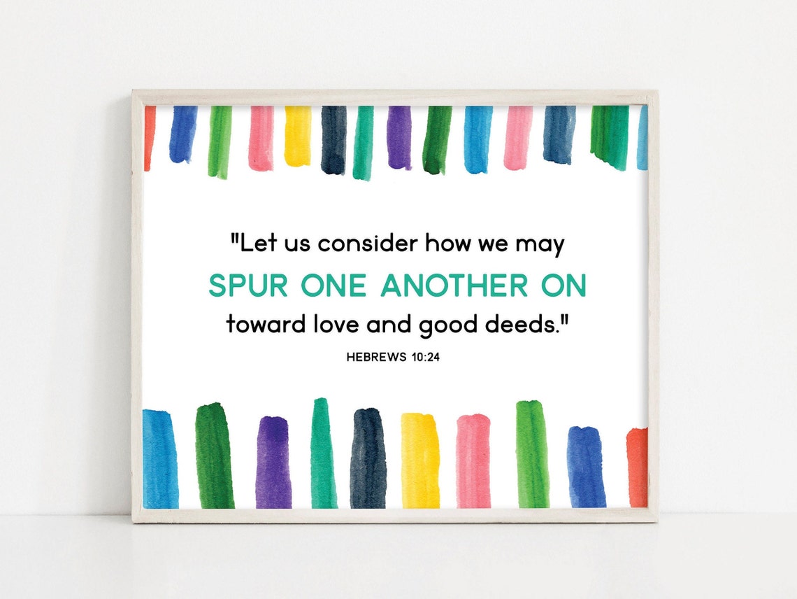 Hebrews 10 24 Printable Scripture Kids Room Wall Art - Etsy
