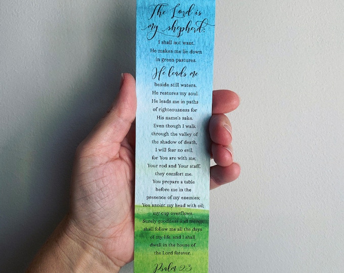 Psalm 23 Bookmark Christian Bible Verse, He Restores My Soul, Makes Me ...