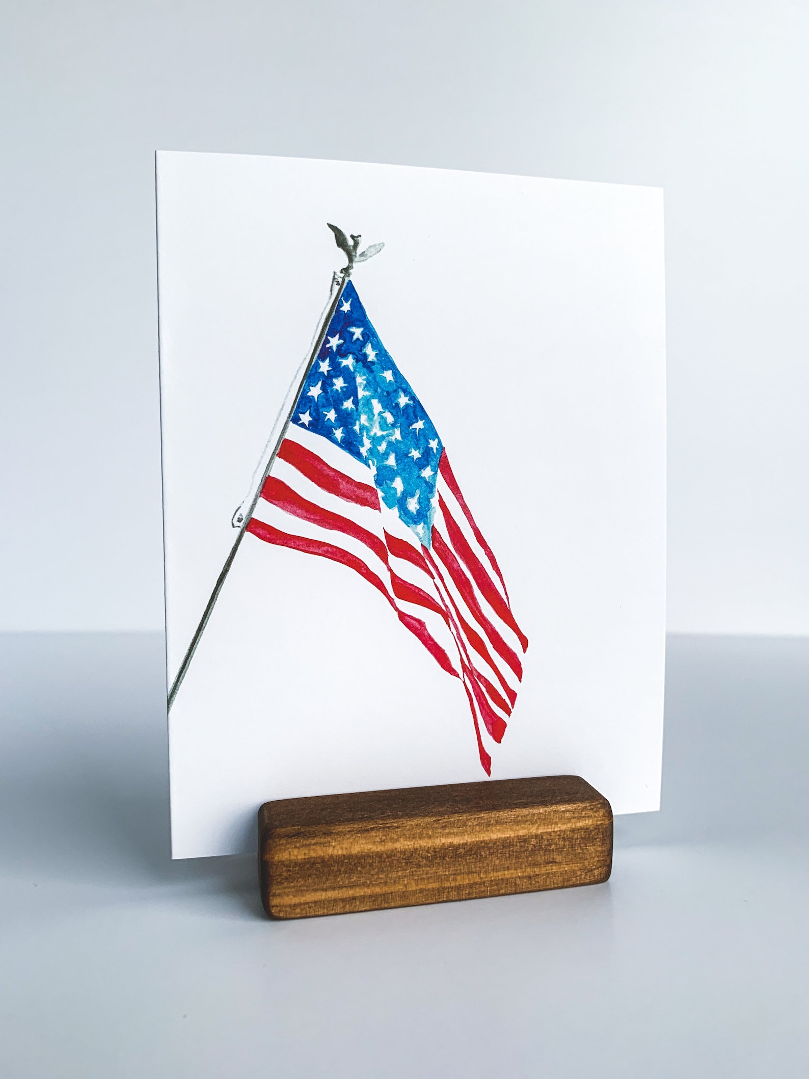 American Flag Card USA Flag Stationery Land of the Free - Etsy