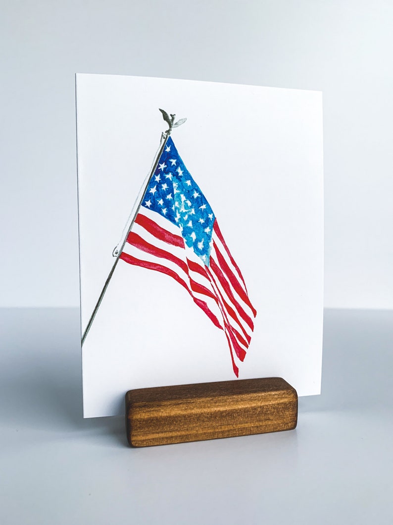 American Flag Card USA Flag Stationery Land of the Free - Etsy