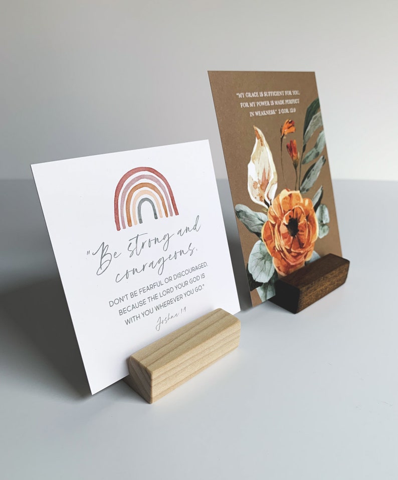 Wood Display Stand Small Wood Block Name Card Stand Wooden - Etsy