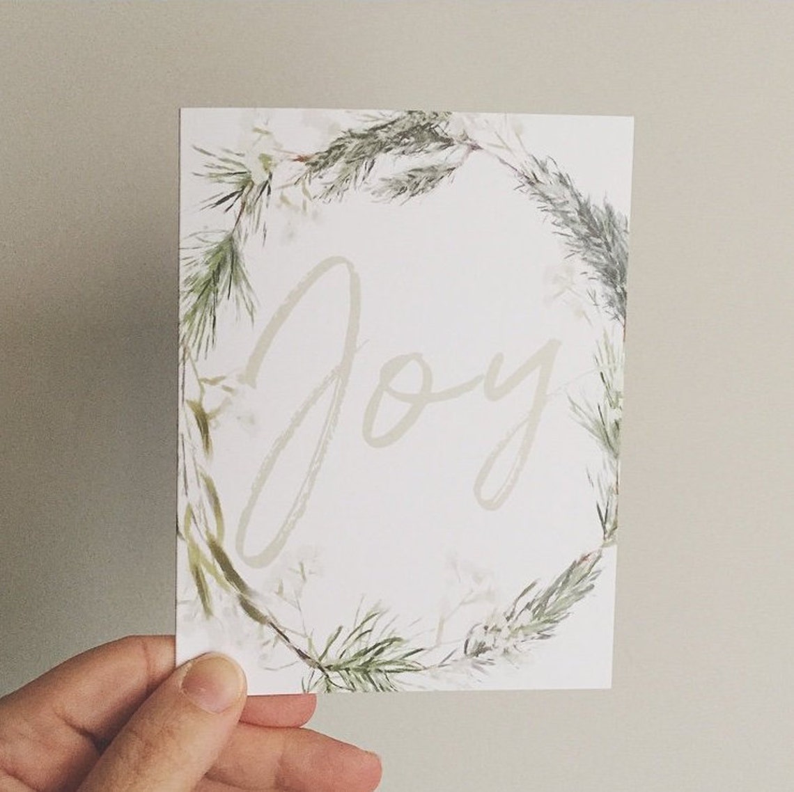 Christmas Cards Joy Notecards Wreath Card Set Winter Wreath - Etsy