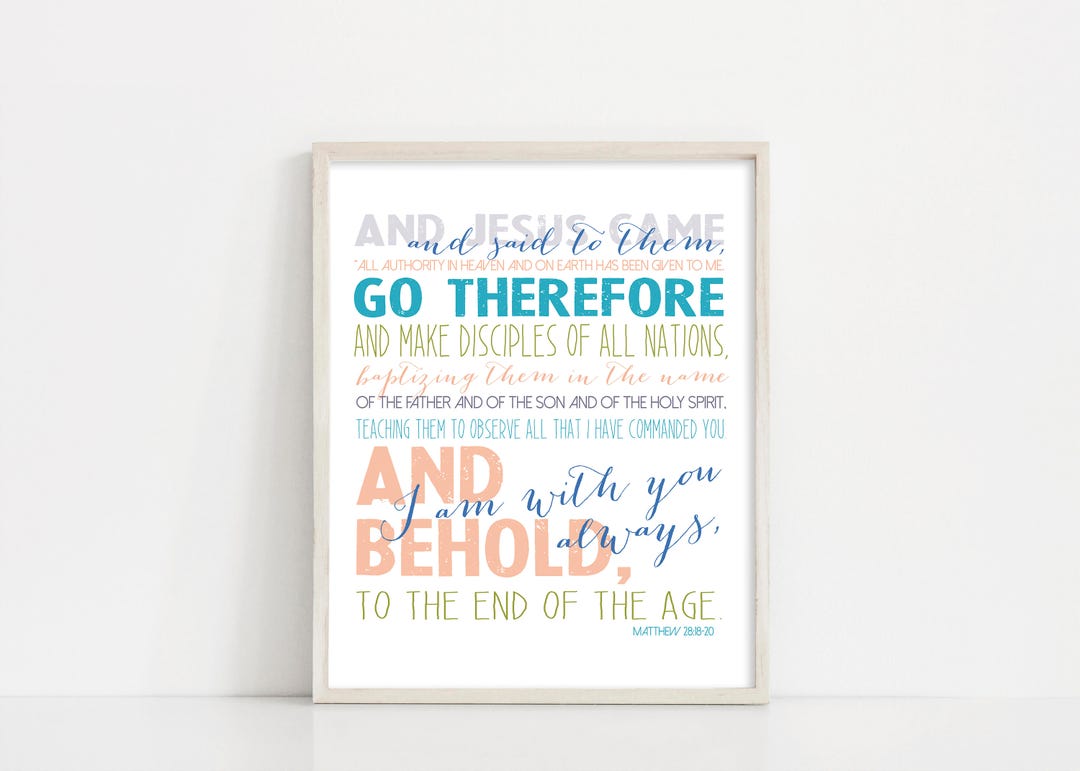 Great Commission Printable Art - Matthew 28:18-20 - the Great ...