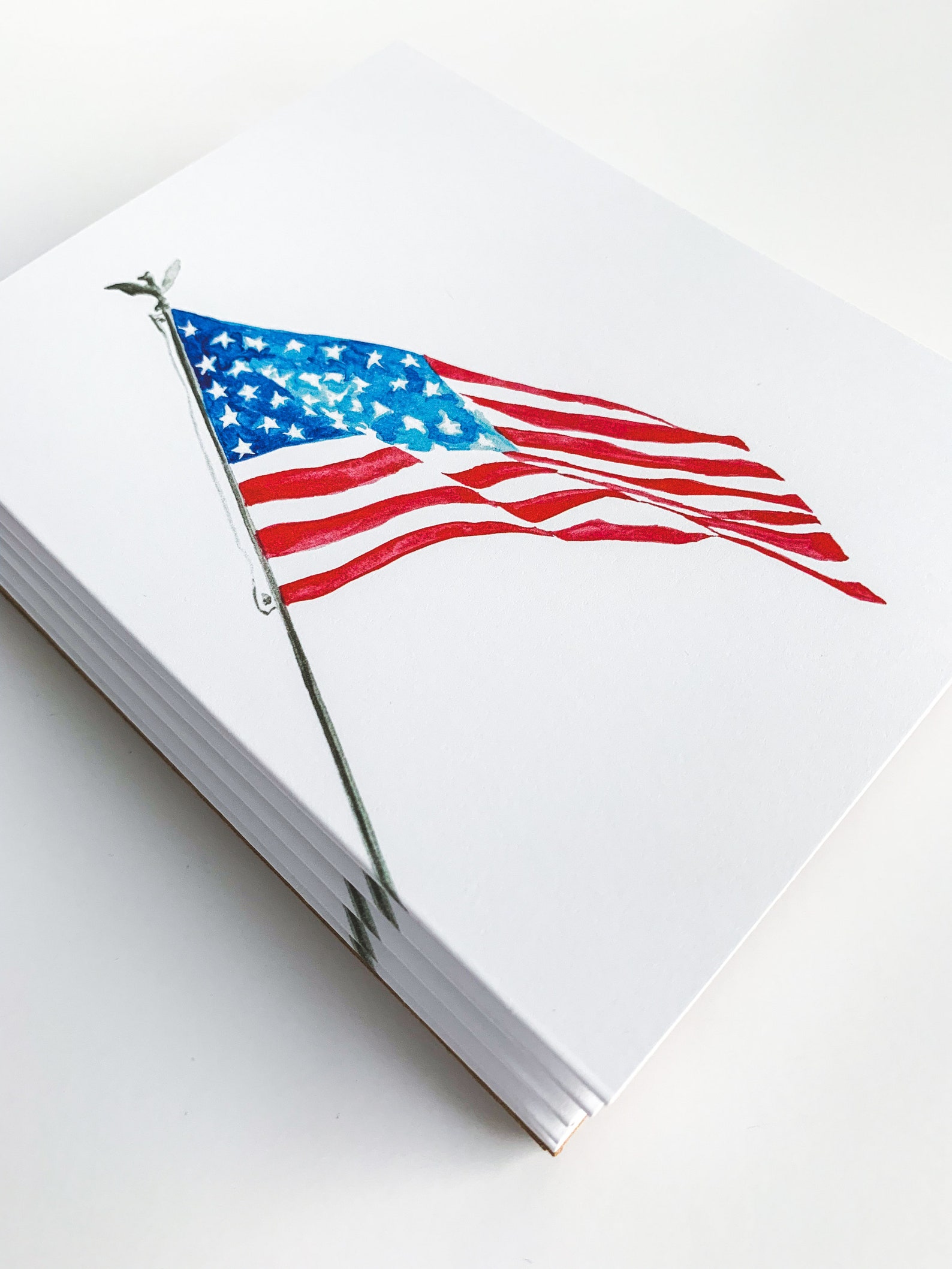 American Flag Card USA Flag Stationery Land of the Free | Etsy