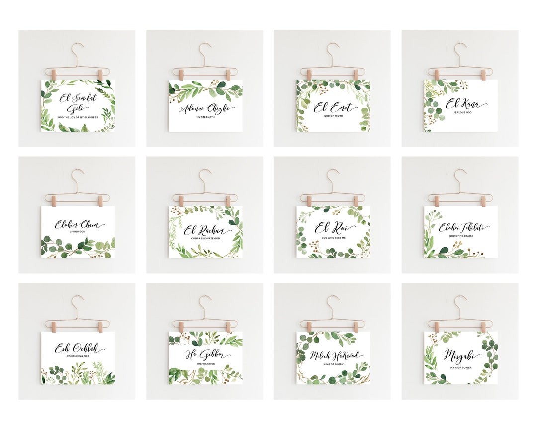 Names of God Printable Cards: Watercolor Art Set (digital Download) - Etsy