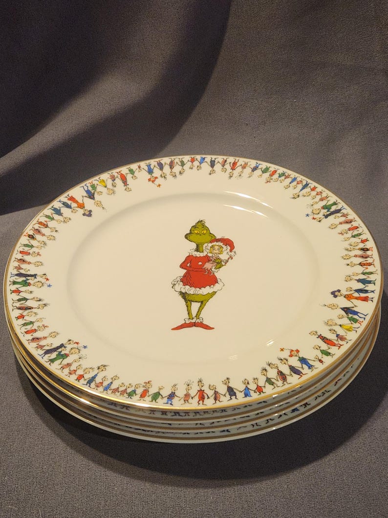 The GRINCH Dinner Plate Cindy Lou Who Whoville Border 10.5” Zrike ...