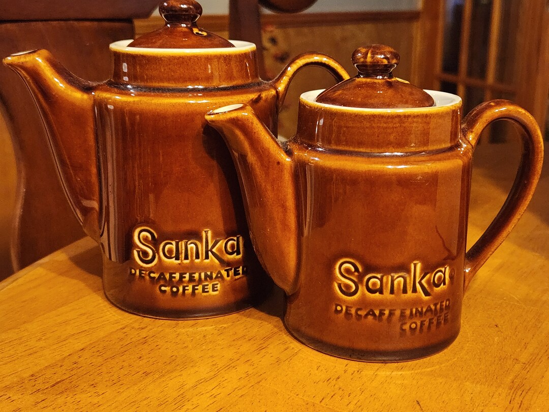 Vintage Sanka Decaf Coffee Pots Hall Pottery Brown Glaze - Etsy