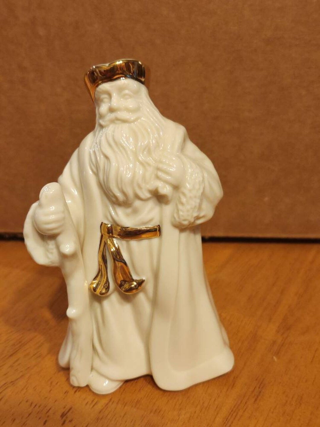 Lenox 5 Santa Figurine Handcrafted Ivory With Gold Trim - Etsy