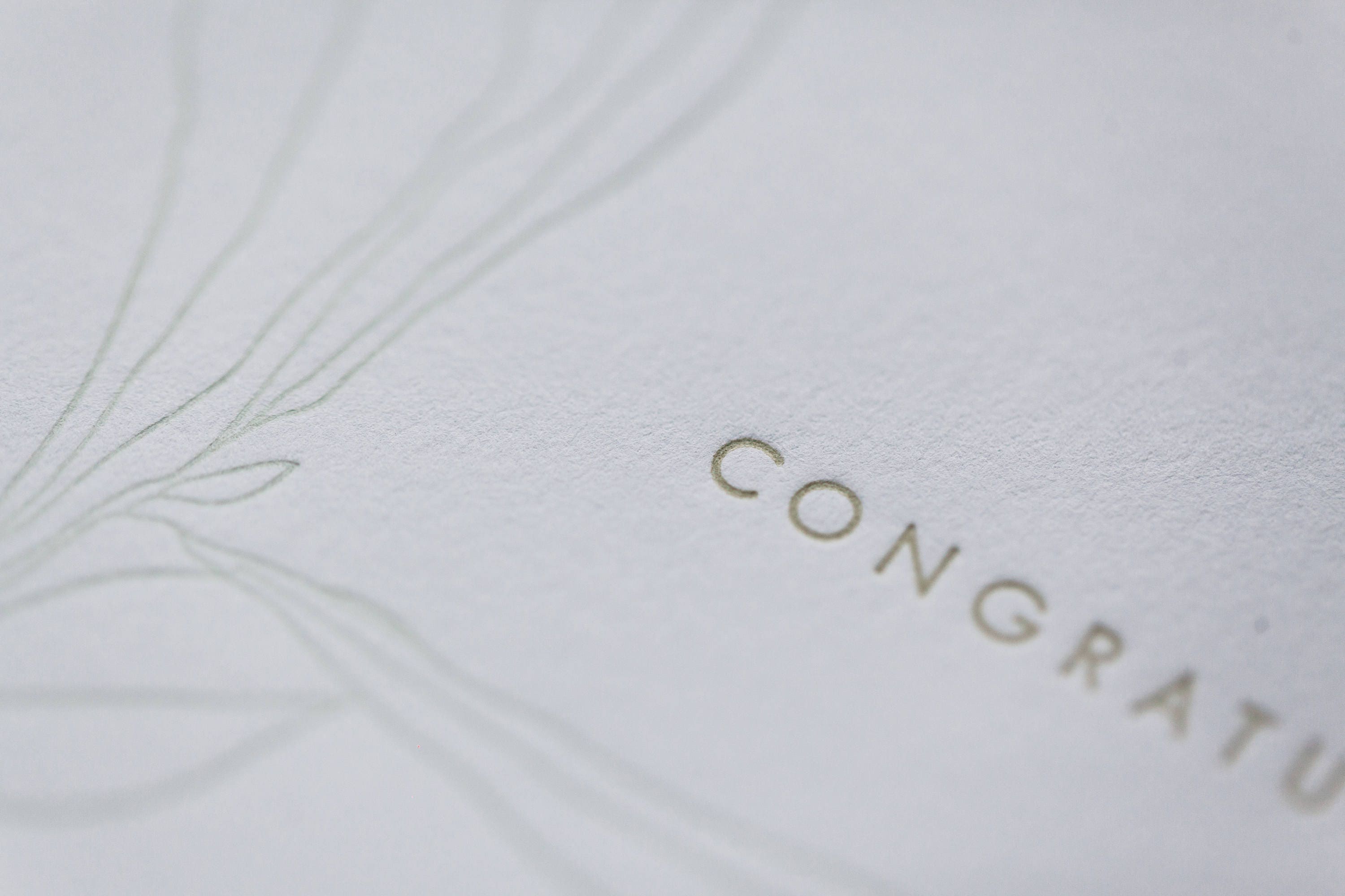 Congratulations Letterpress Minimal Botanical Leaves Card - Etsy