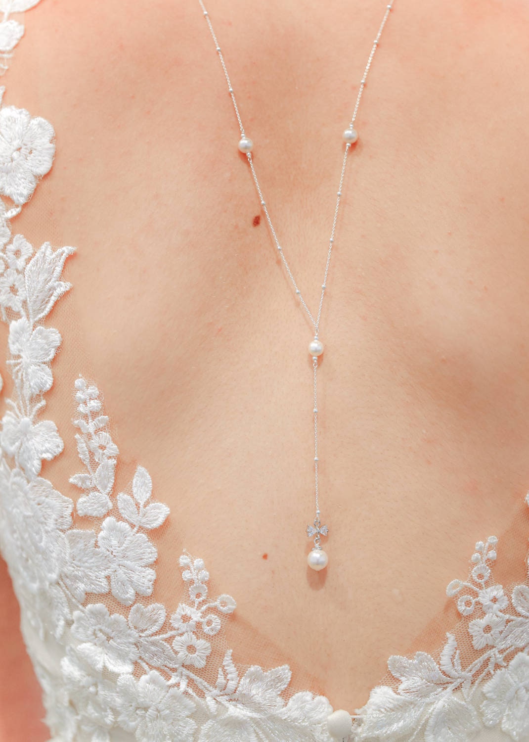 Bridal backdrop necklace Stella wedding backdrop necklace | Etsy