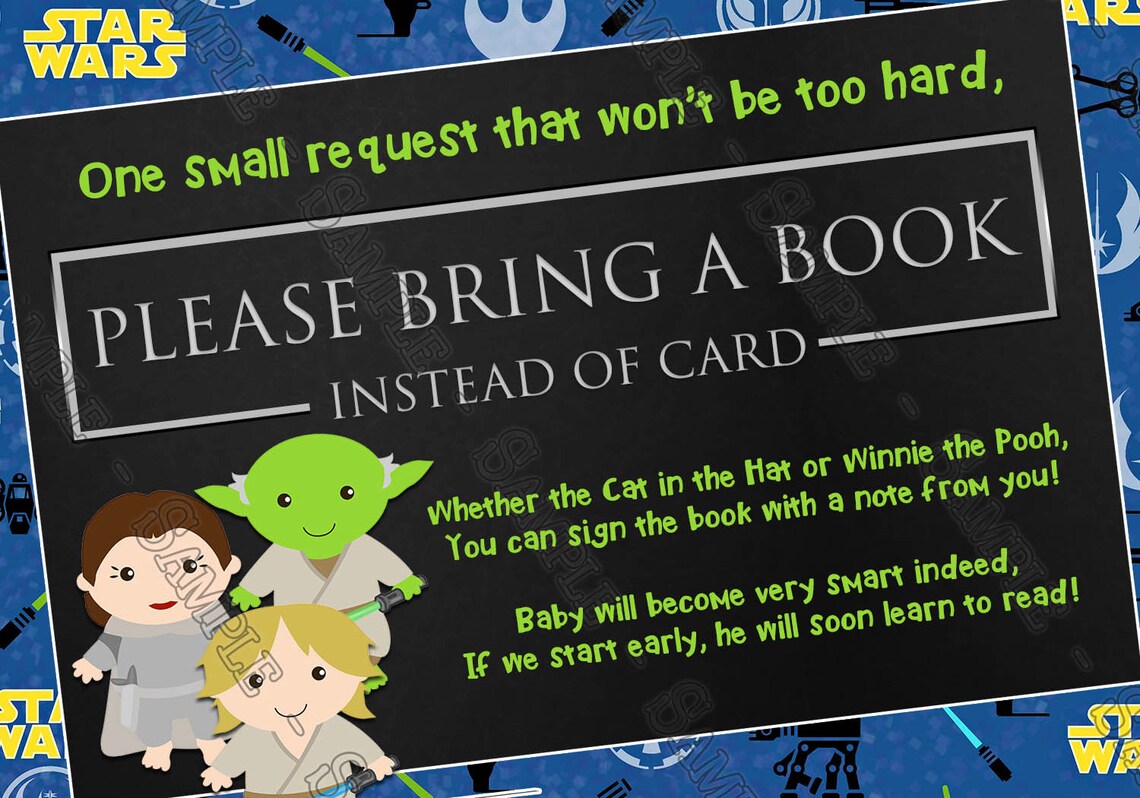A New Jedi Star Wars Baby Shower Bring a Book - Etsy
