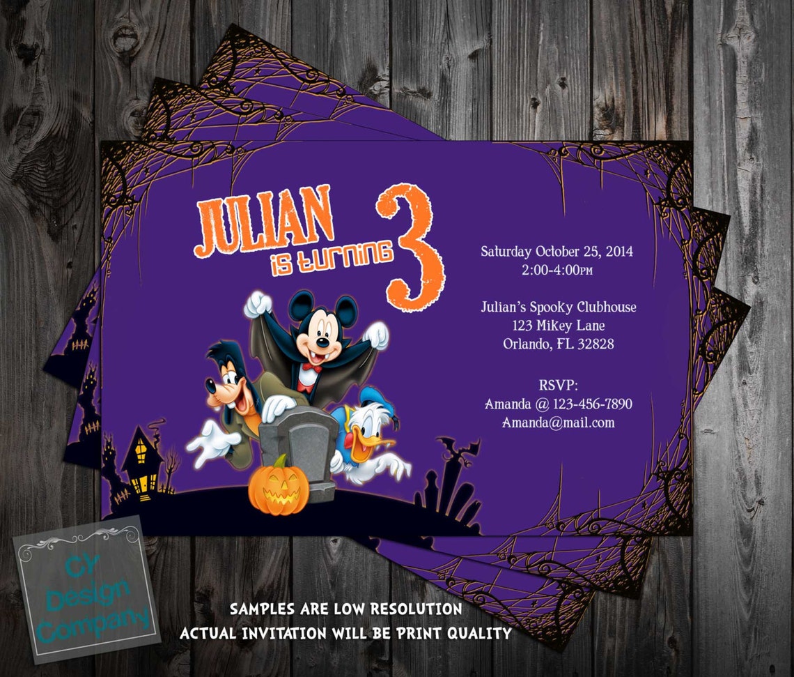 Mickey Mouse Clubhouse Spooky Halloween Birthday Party Thank - Etsy