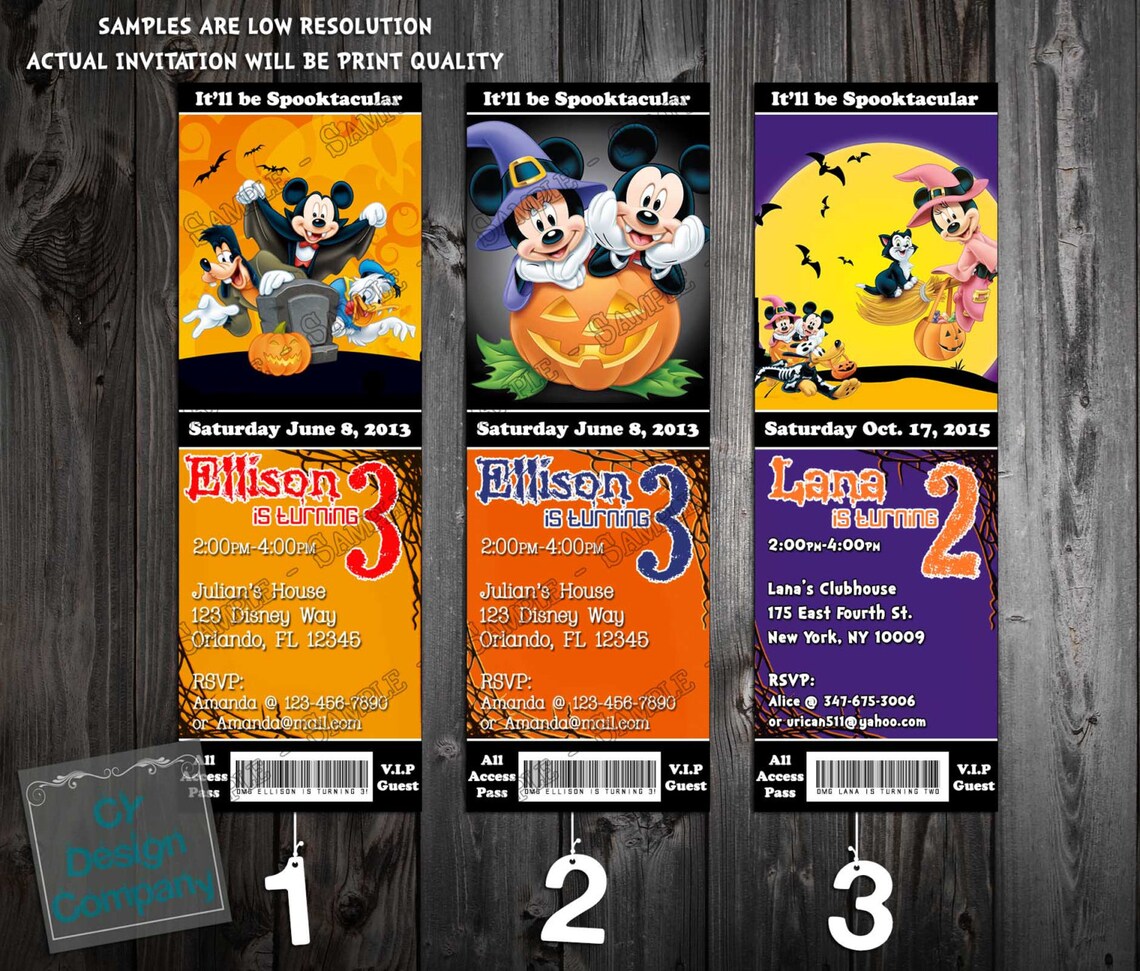 Mickey Mouse Clubhouse Spooky Halloween Birthday Party Thank - Etsy