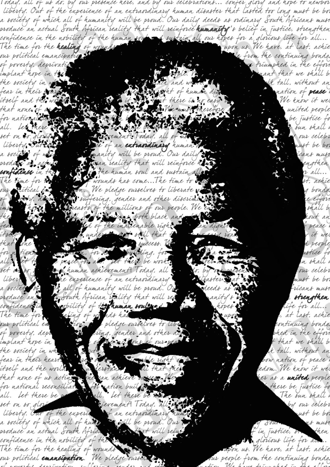 Nelson Mandela Print - Etsy