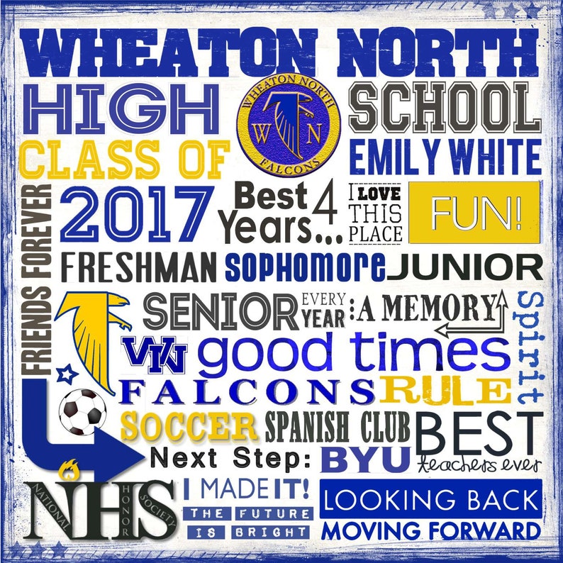 Graduation Gift - Any High School - Word Art Personalized for Your ...