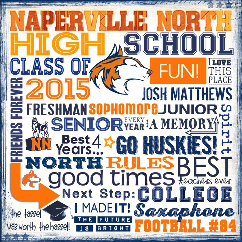 Graduation Gift - Any High School - Word Art Personalized for Your ...