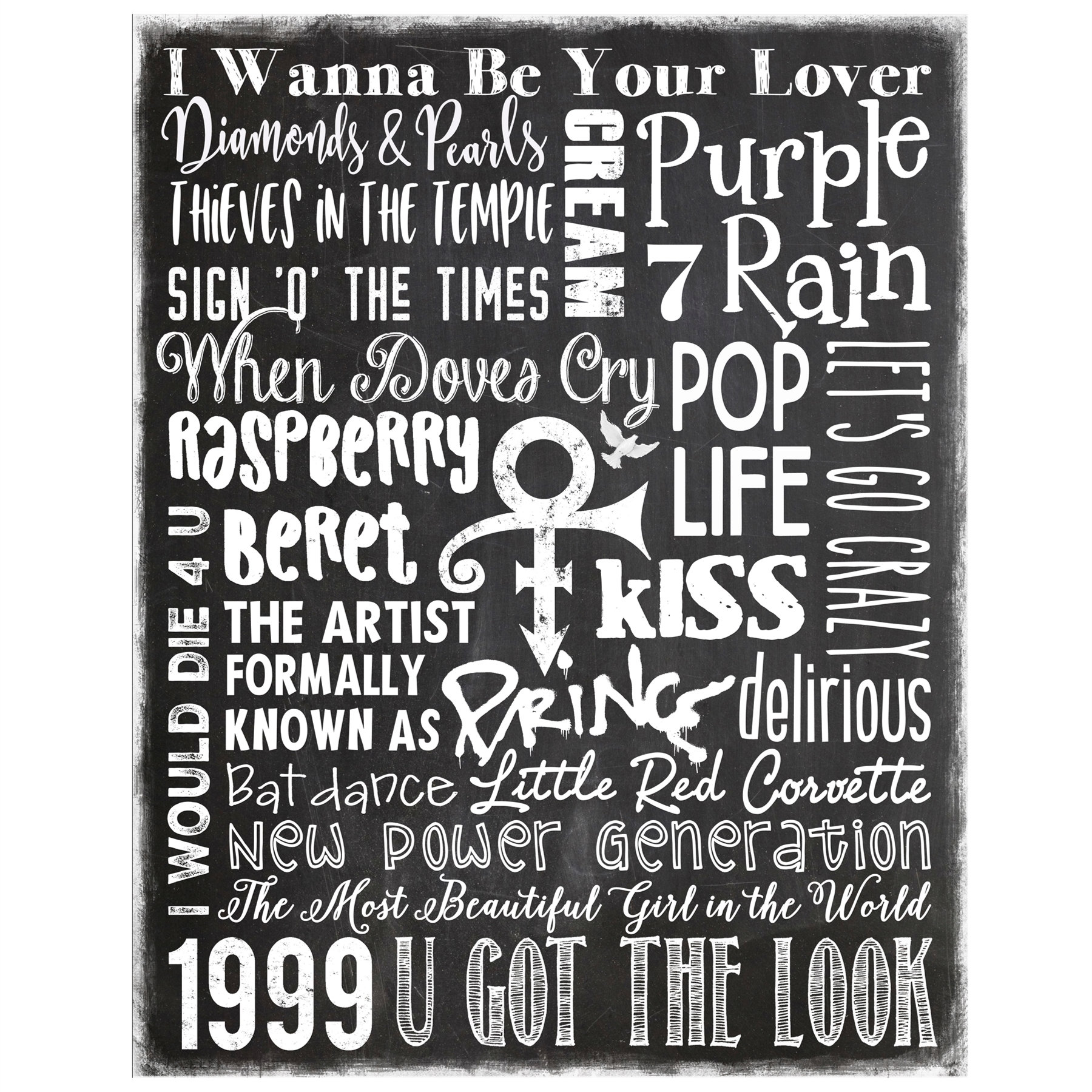 Prince - FAVORITE SONGS - Word Art - Gift for Prince Fans - Etsy