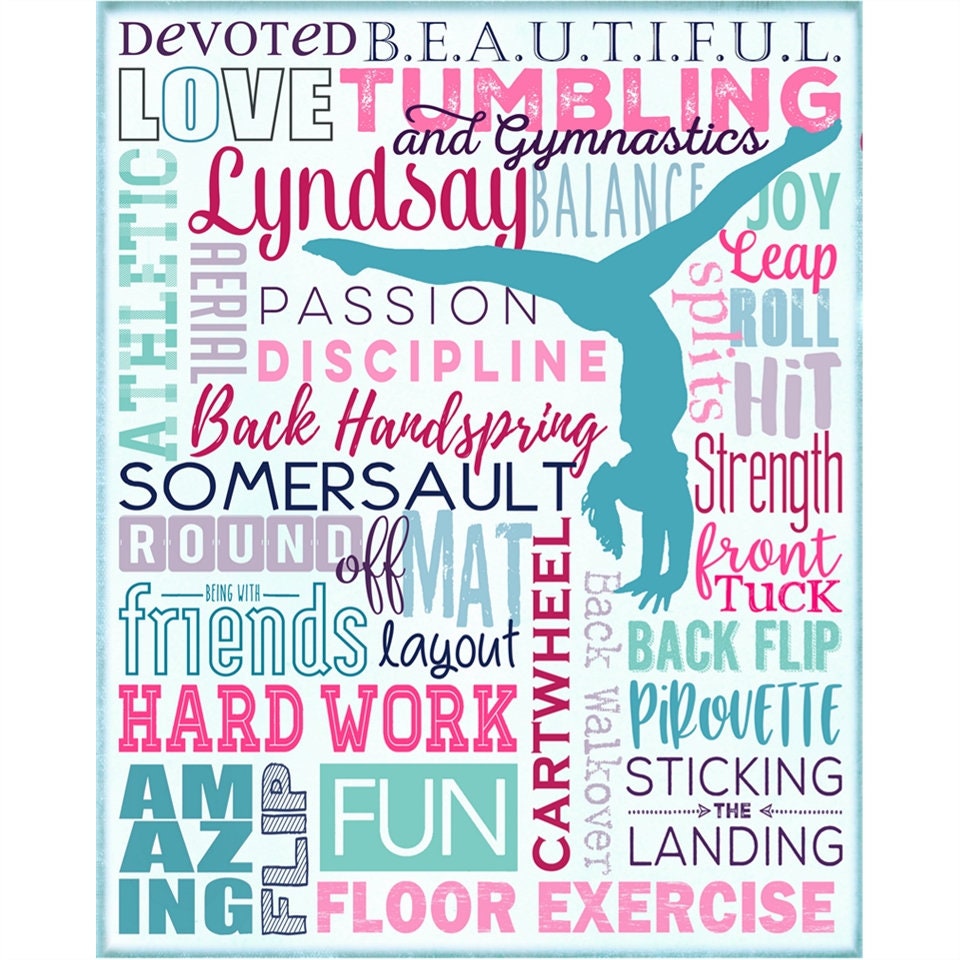 Tumbling-gymnastics -word Art- Personalized - Etsy