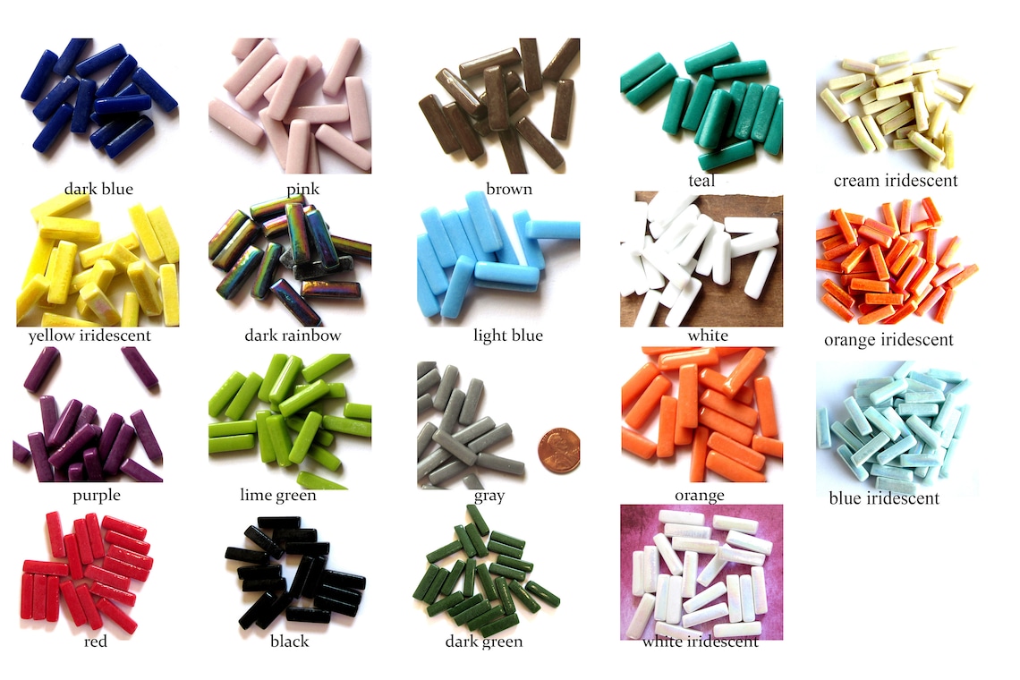 30 Rectangular Tiles, Mosaic Sticks, Mosaic Art Tiles, Craft Tiles ...