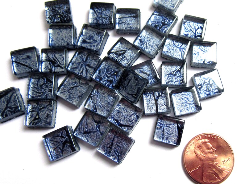 50 Mini Foil Tiles Foil Mosaic Tiles Small Glass Tiles | Etsy