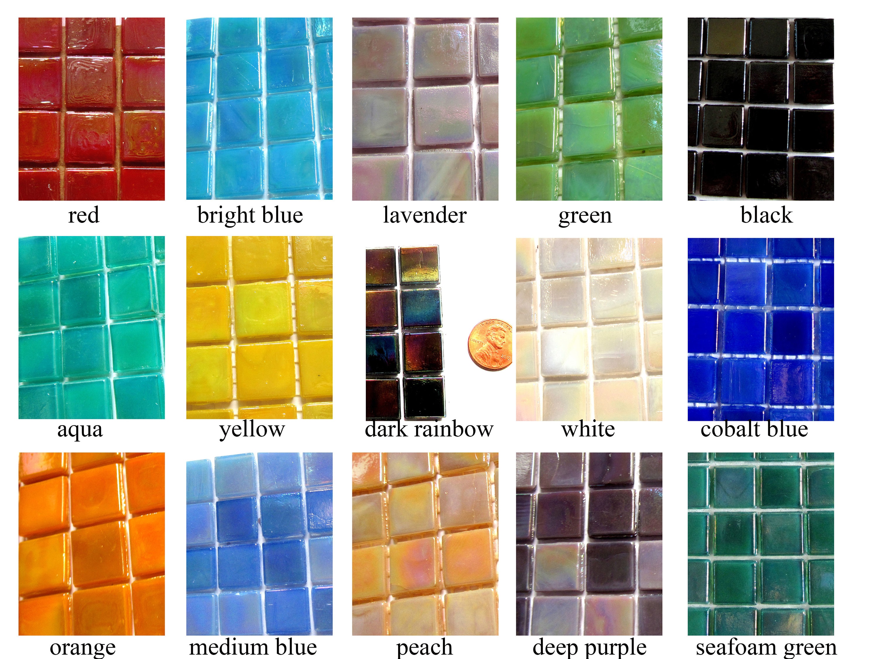 25 Glass Mosaic Tiles Glass Mosaic Pieces Square Tiles Tile - Etsy