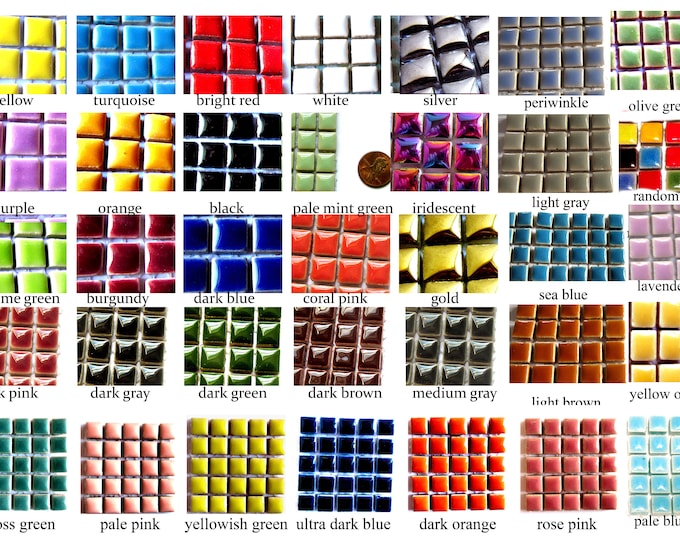 50 Small Ceramic Tiles, Square Ceramic Tiles, Small Square Tiles, Tile ...