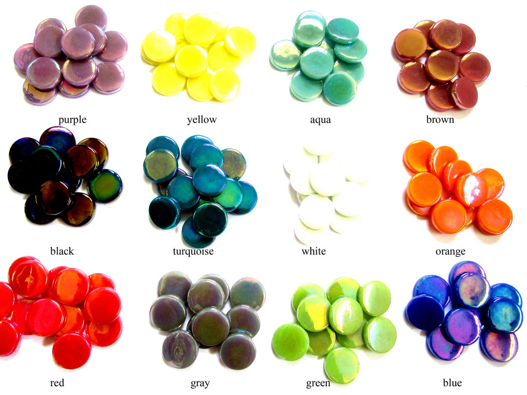 25 Iridized Penny Rounds Penny Round Tiles Iridescent Rounds - Etsy