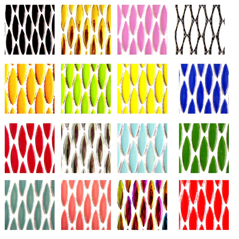8 Ceramic Mosaic Tiles, Elliptical Tiles, Ellipse Tiles, Oval Tiles ...