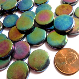 25 Round Mosaic Tiles Large Round Tiles Penny Rounds - Etsy