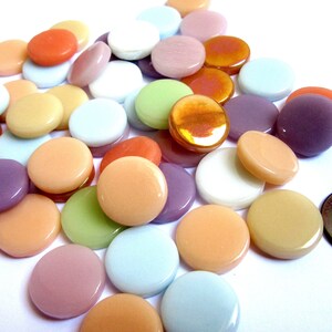 25 Round Mosaic Tiles Large Round Tiles Penny Rounds - Etsy