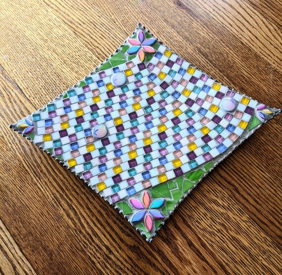 Mosaic Tray Mosaic Table Decor Mosaic Centerpiece Mosaic - Etsy