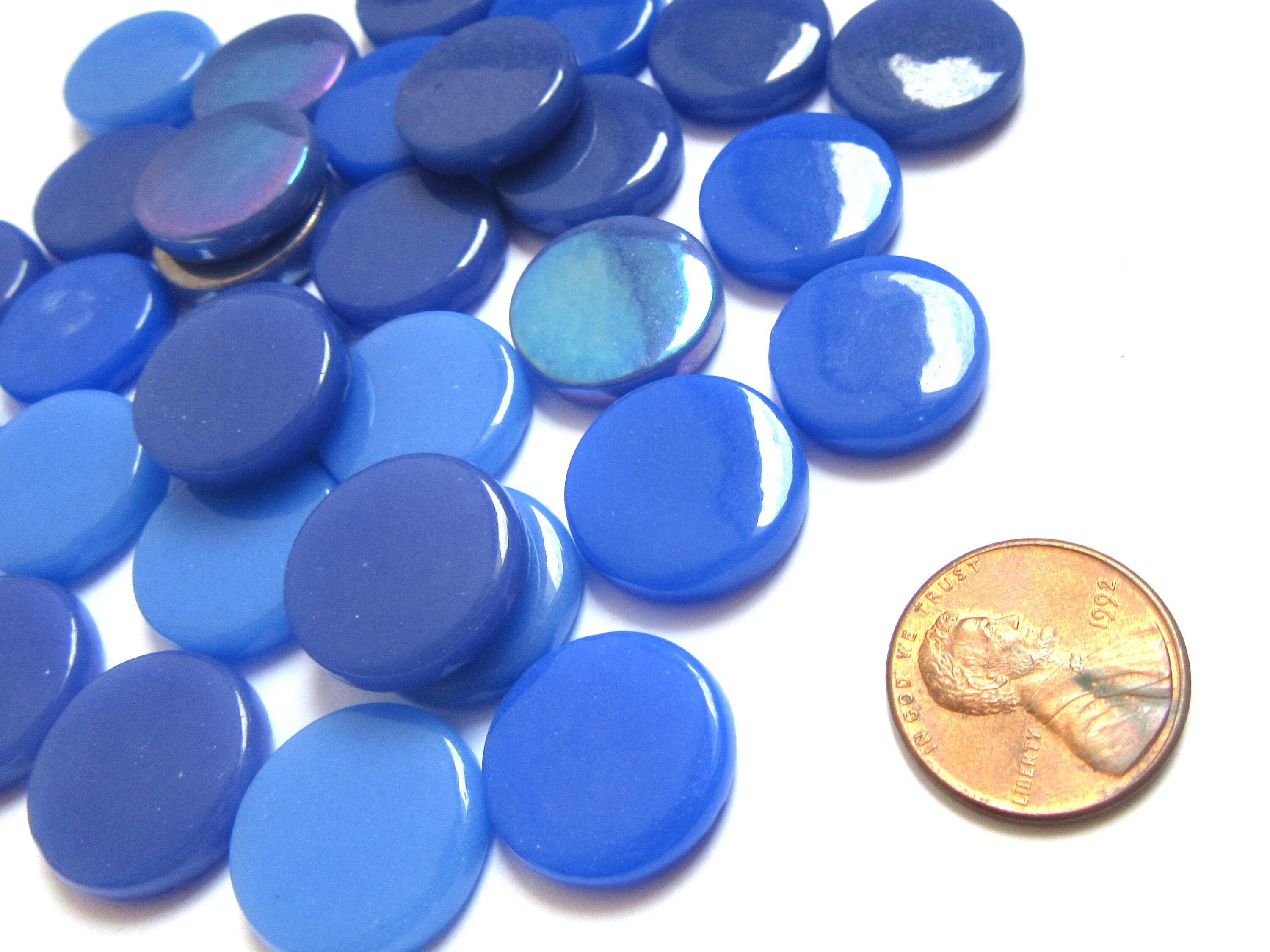 25 Round Mosaic Tiles Large Round Tiles Penny Rounds - Etsy Australia