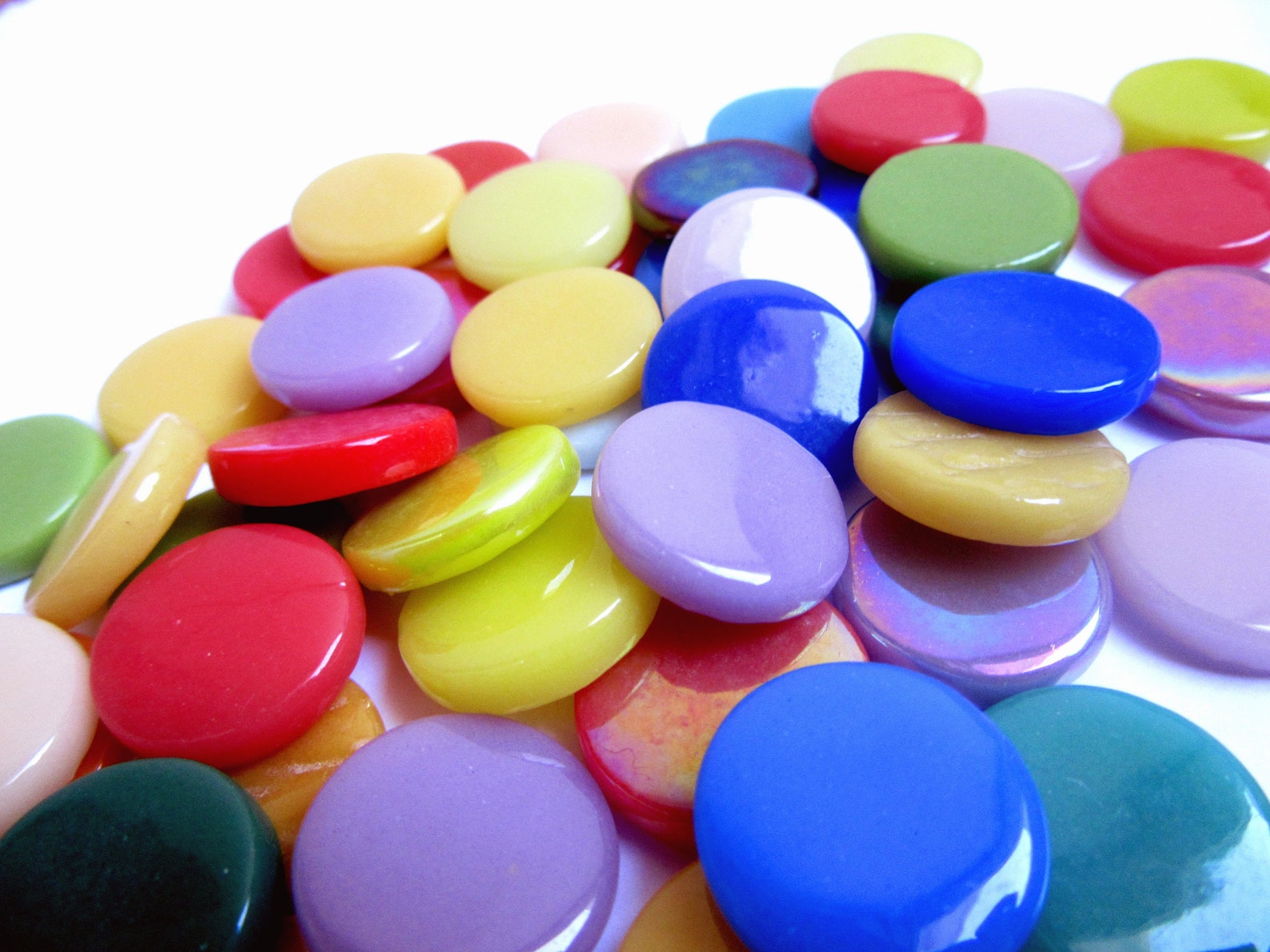 25 Round Mosaic Tiles Large Round Tiles Penny Rounds - Etsy