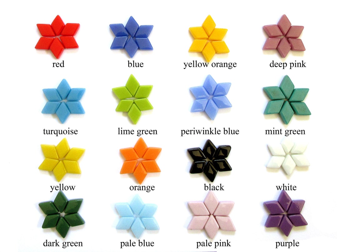 25 Diamond Mosaic Tiles, Geometric Tiles, Diamond Tiles, Glass Mosaic ...