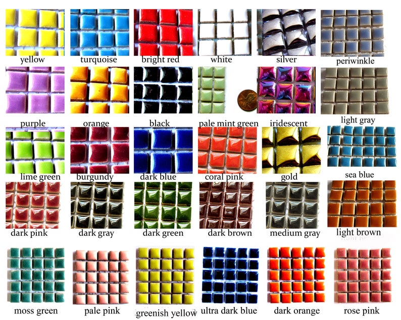 50 Small Ceramic Tiles Square Ceramic Tiles Small Square - Etsy
