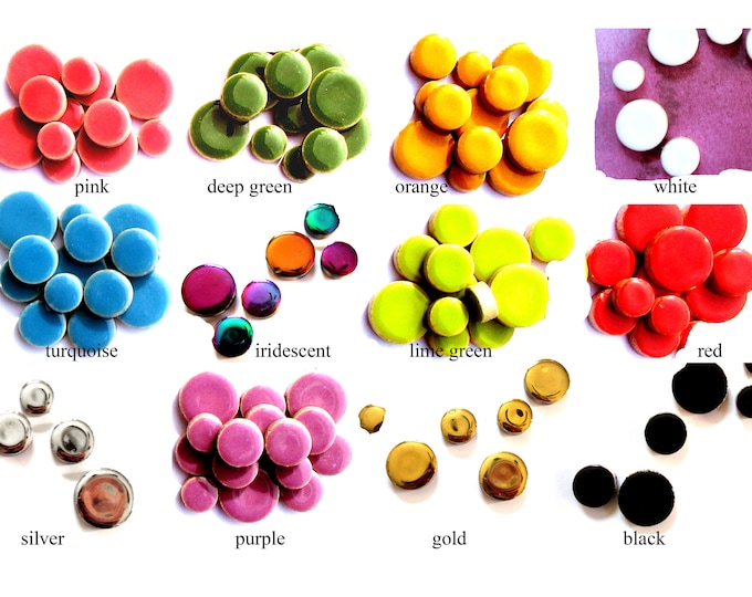 25 Round Ceramic Tiles, Ceramic Mosaic Tiles Ceramic Pieces Round Gold ...