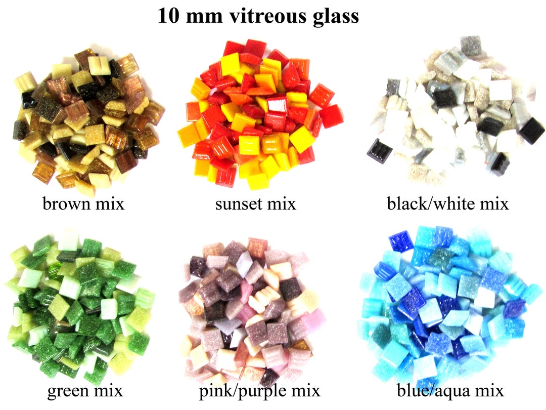 75 Small Colorful Tiles, Multicolored Tiles, Mini Vitreous Tiles ...